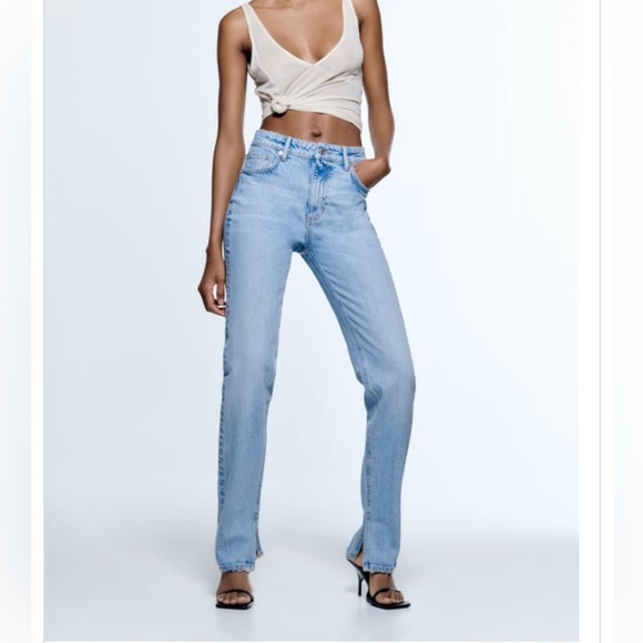 Zara | Jeans | Zara Split Hem Jeans | Poshmark